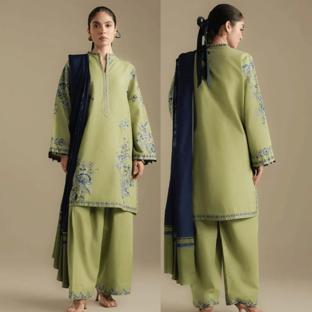 Asling - Winter 3PC Dhanak Embroidered Suit - VL1261 – Veezal